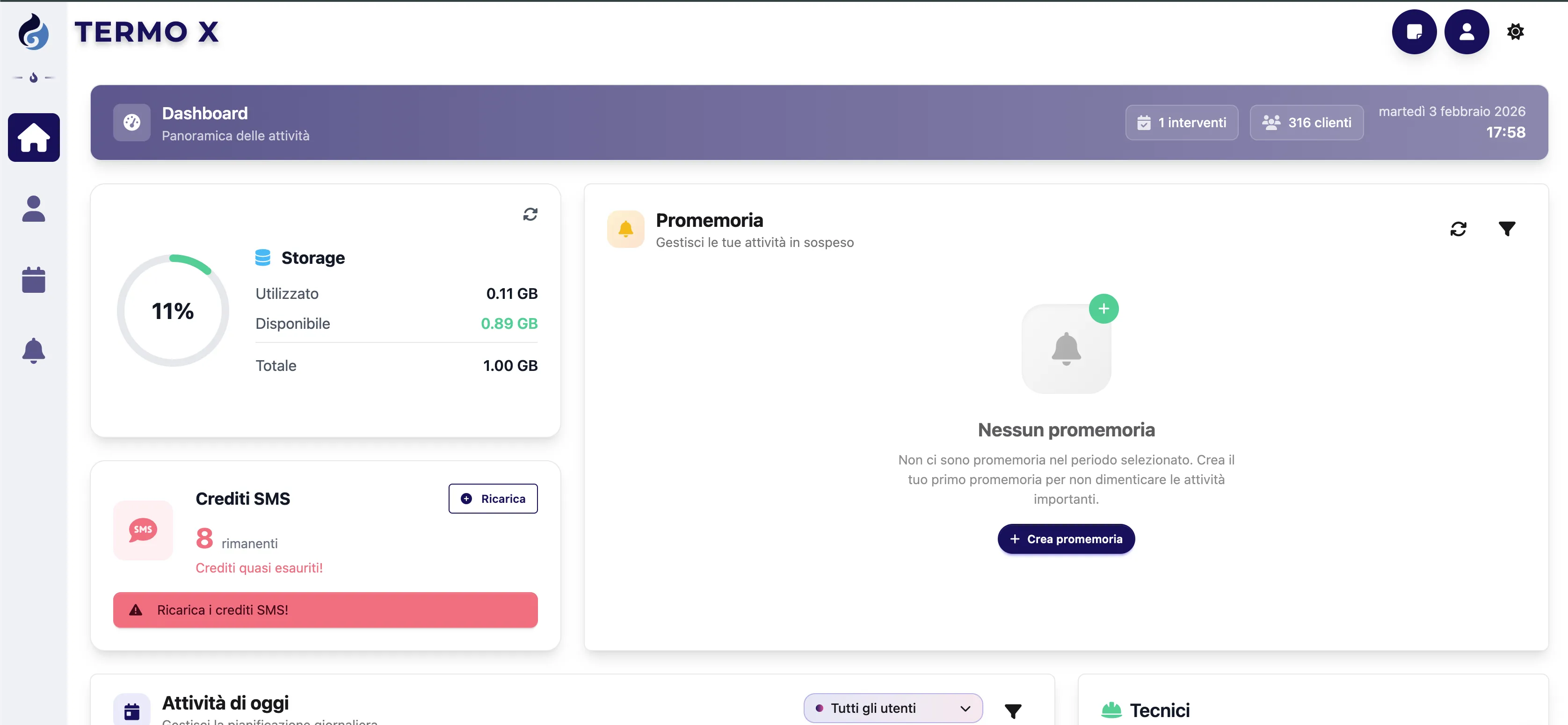 TermoX — Agenda Smart per Termoidraulici | Gestionale con AI